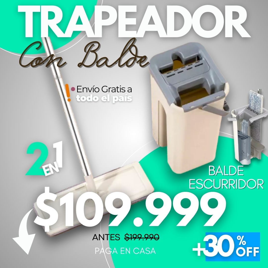 TRAPEADOR GIRATORIO CON BALDE ESCURRIDOR, LAVA Y SECA – Novedades Shop